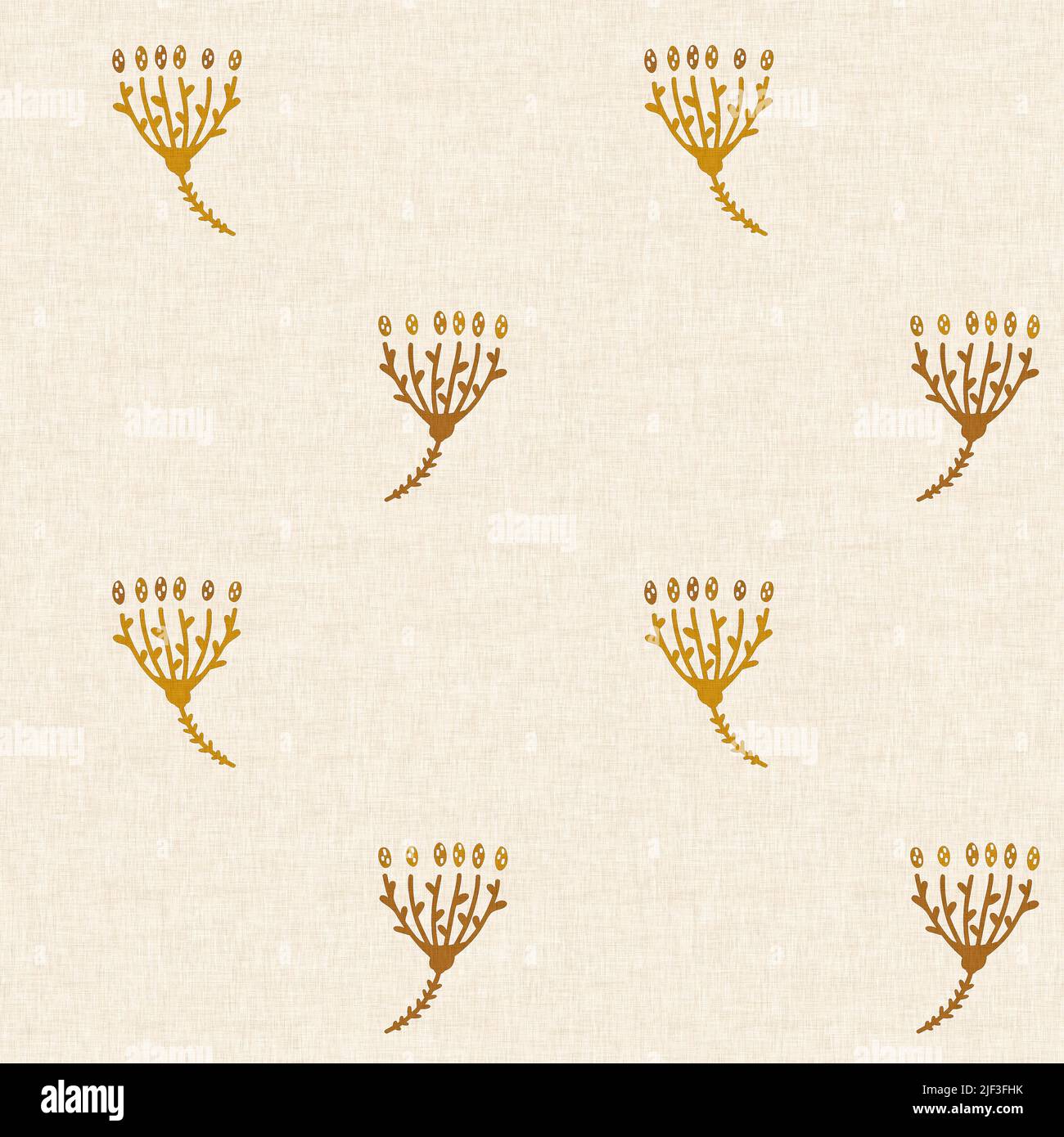 Gender neutral flower seamless raster background. Simple whimsical 2 ...