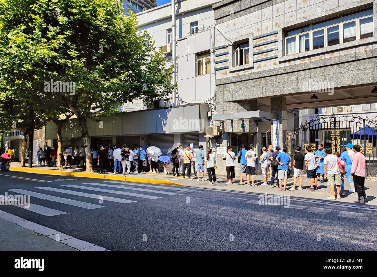 SHANGHAI, CHINA - JUNE 29, 2022 - Job seekers queue nearly 100 meters ...