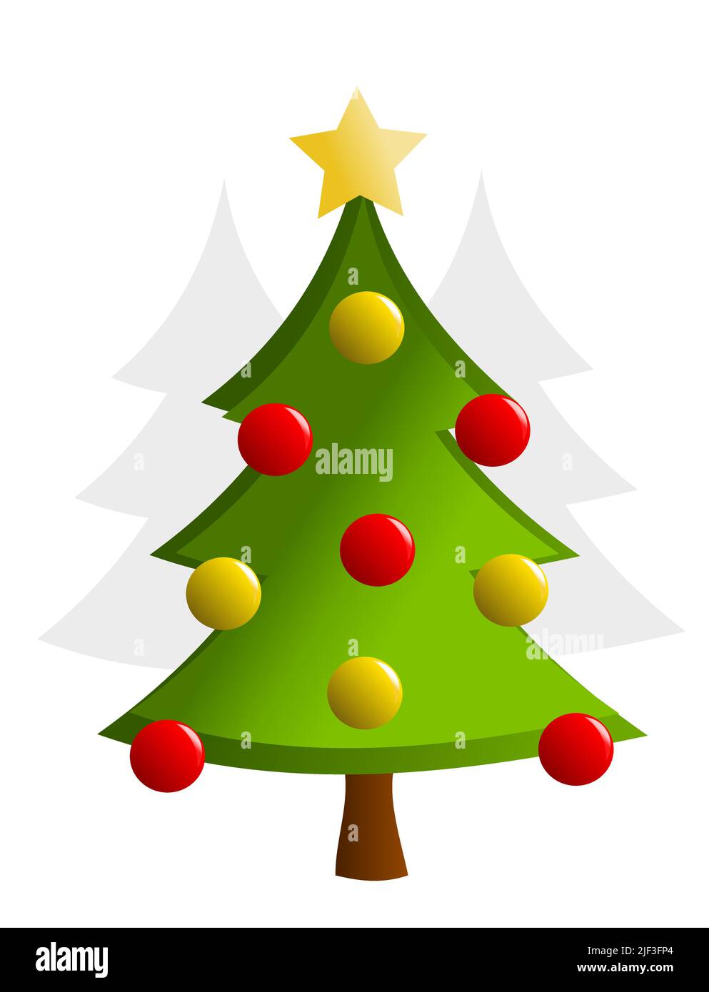 Decorated Christmas tree with baubles isolated. Vector illustration ...