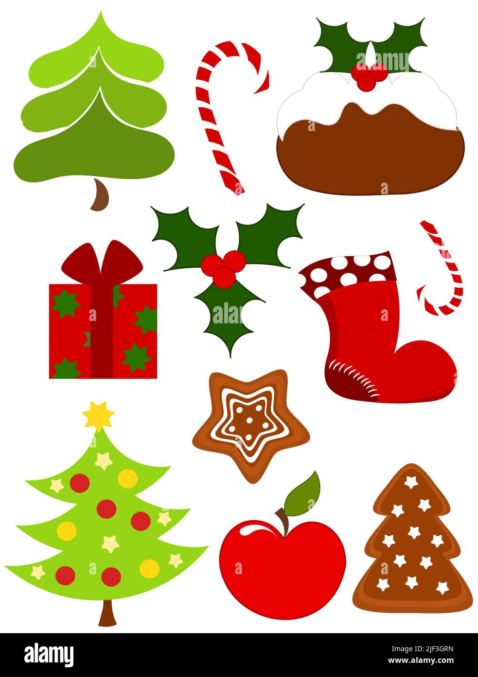 Christmas collection of icons. Vector illustration Stock Vector Image ...