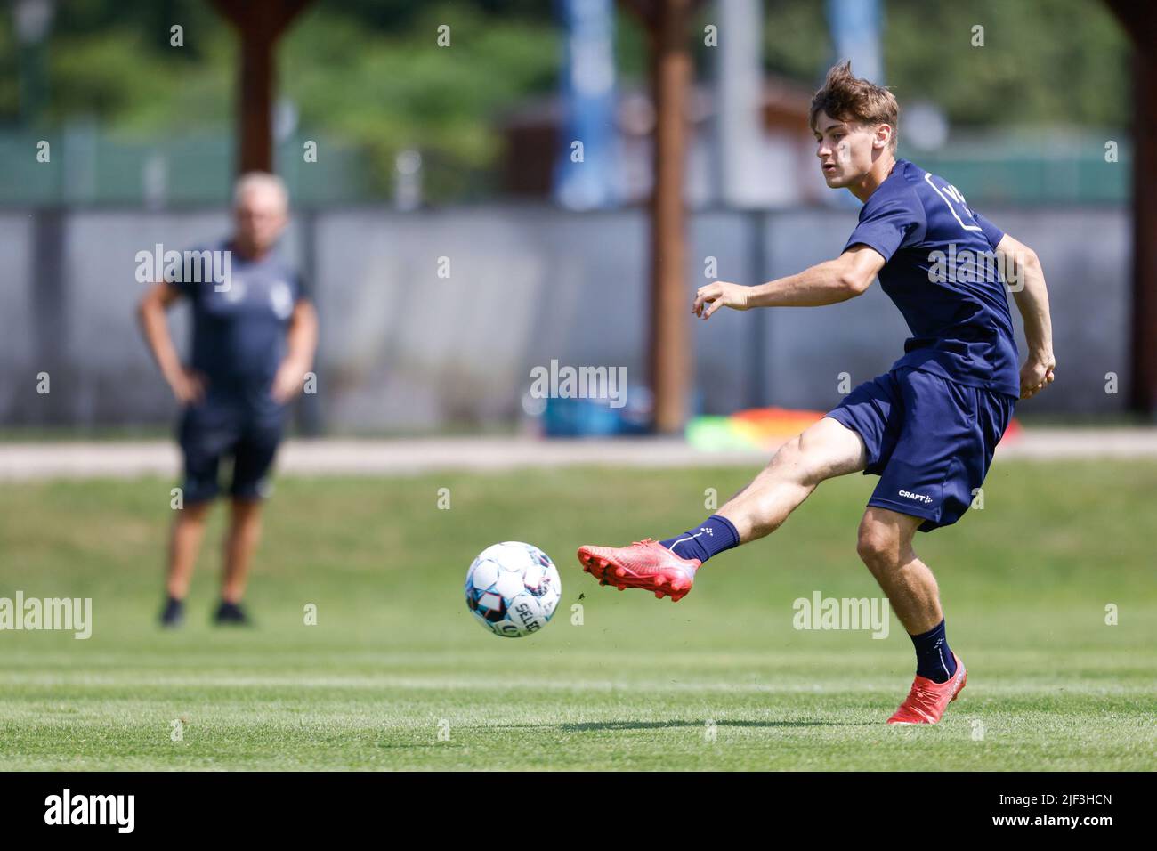 Gent's Robbie Van Hauter pictured in action during a training session ...
