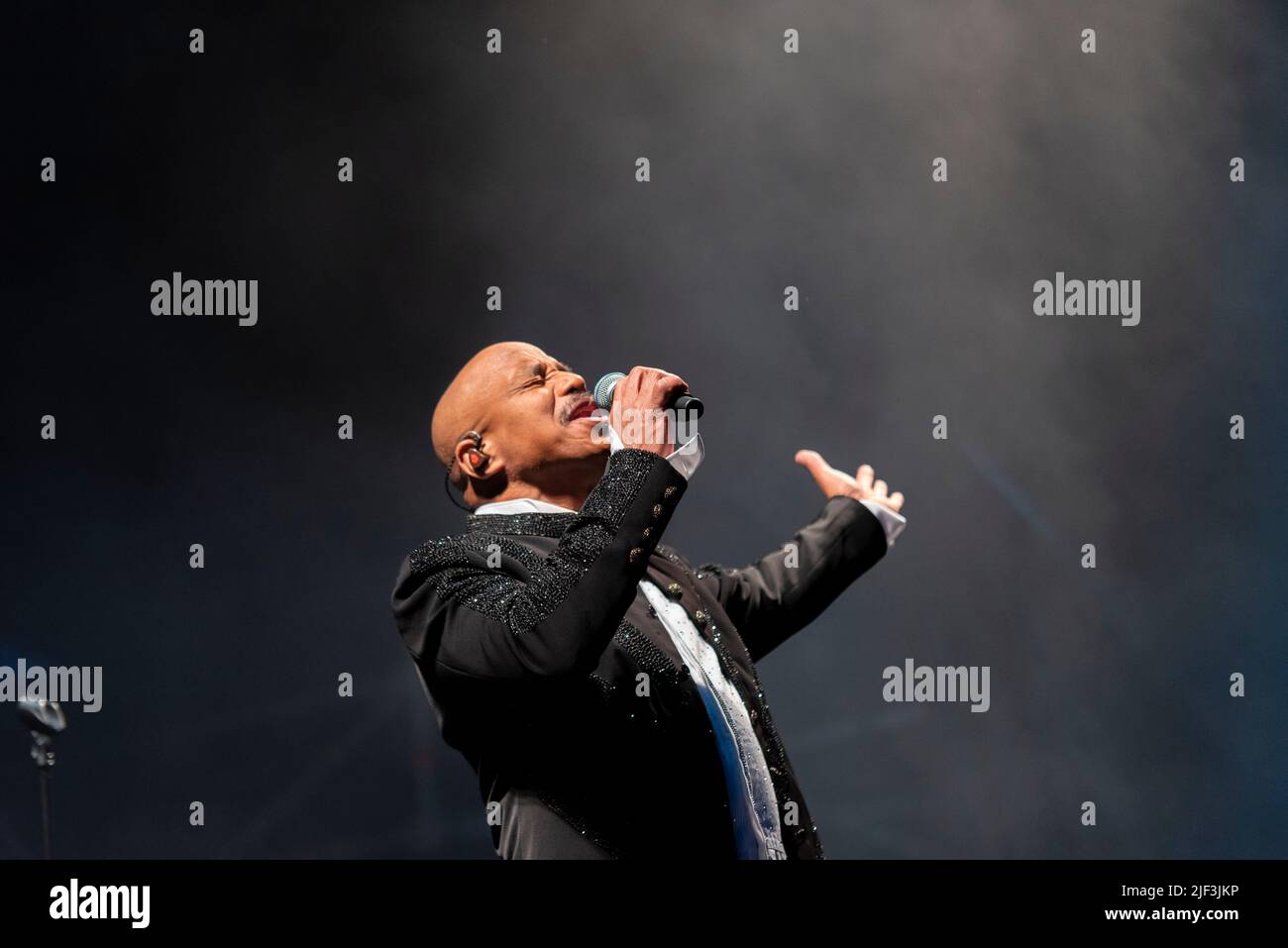 Marlon Jackson, of The Jacksons performing at the Fantasia pop festival ...