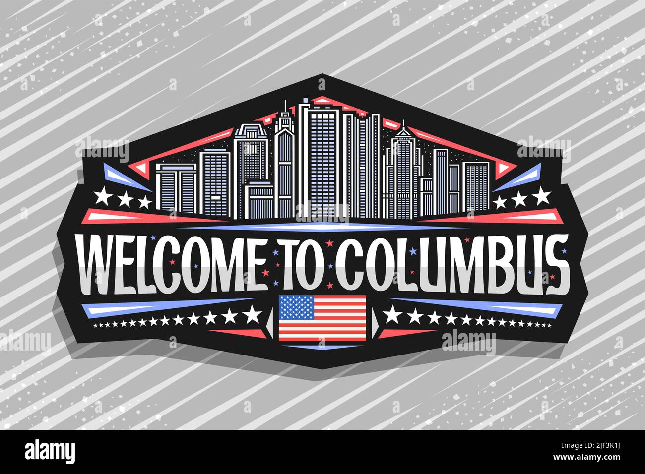 Vector logo for Columbus, black decorative badge with outline ...