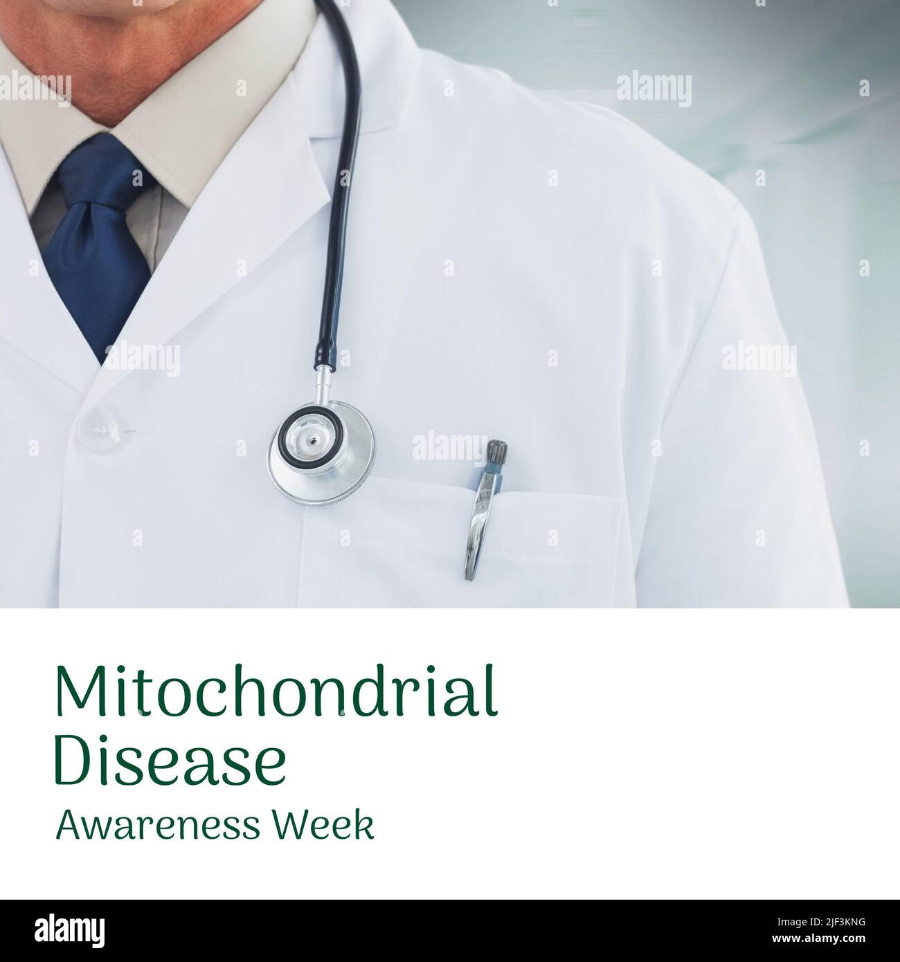 Midsection of caucasian male doctor with stethoscope, pen and ...