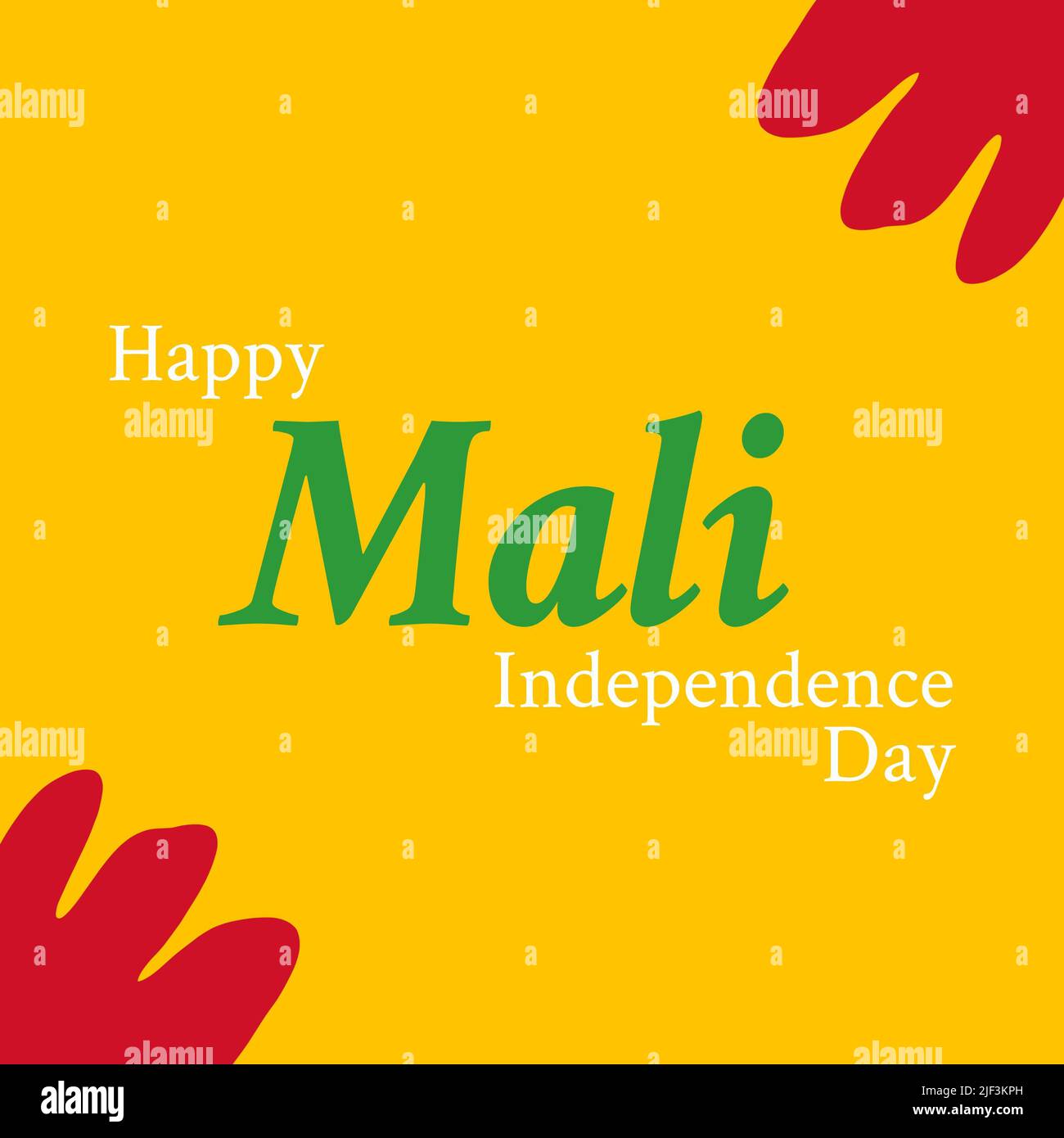 Illustration of happy mali independence day text with red scribbles ...