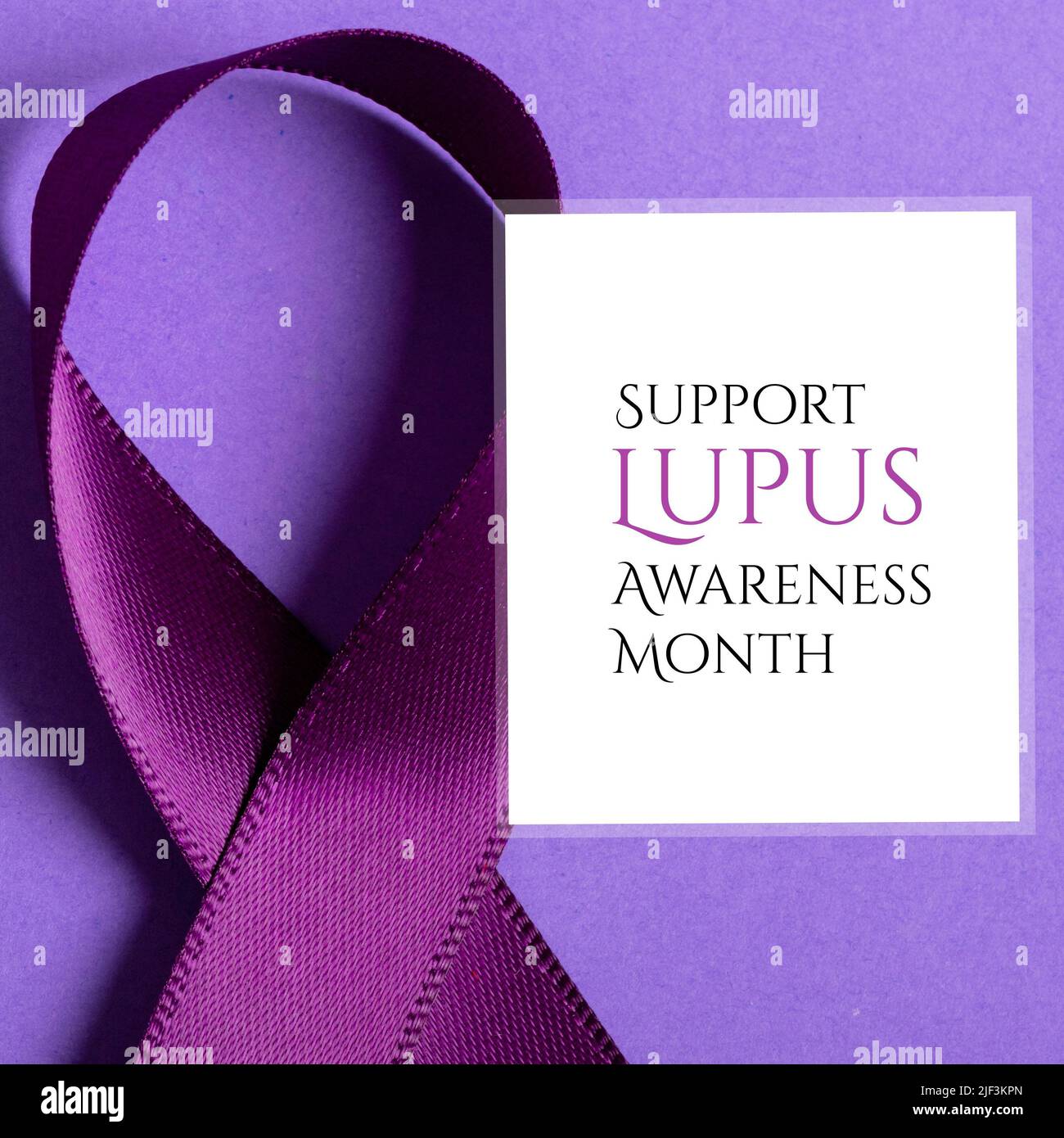 Composite of purple awareness ribbon and support lupus awareness month ...