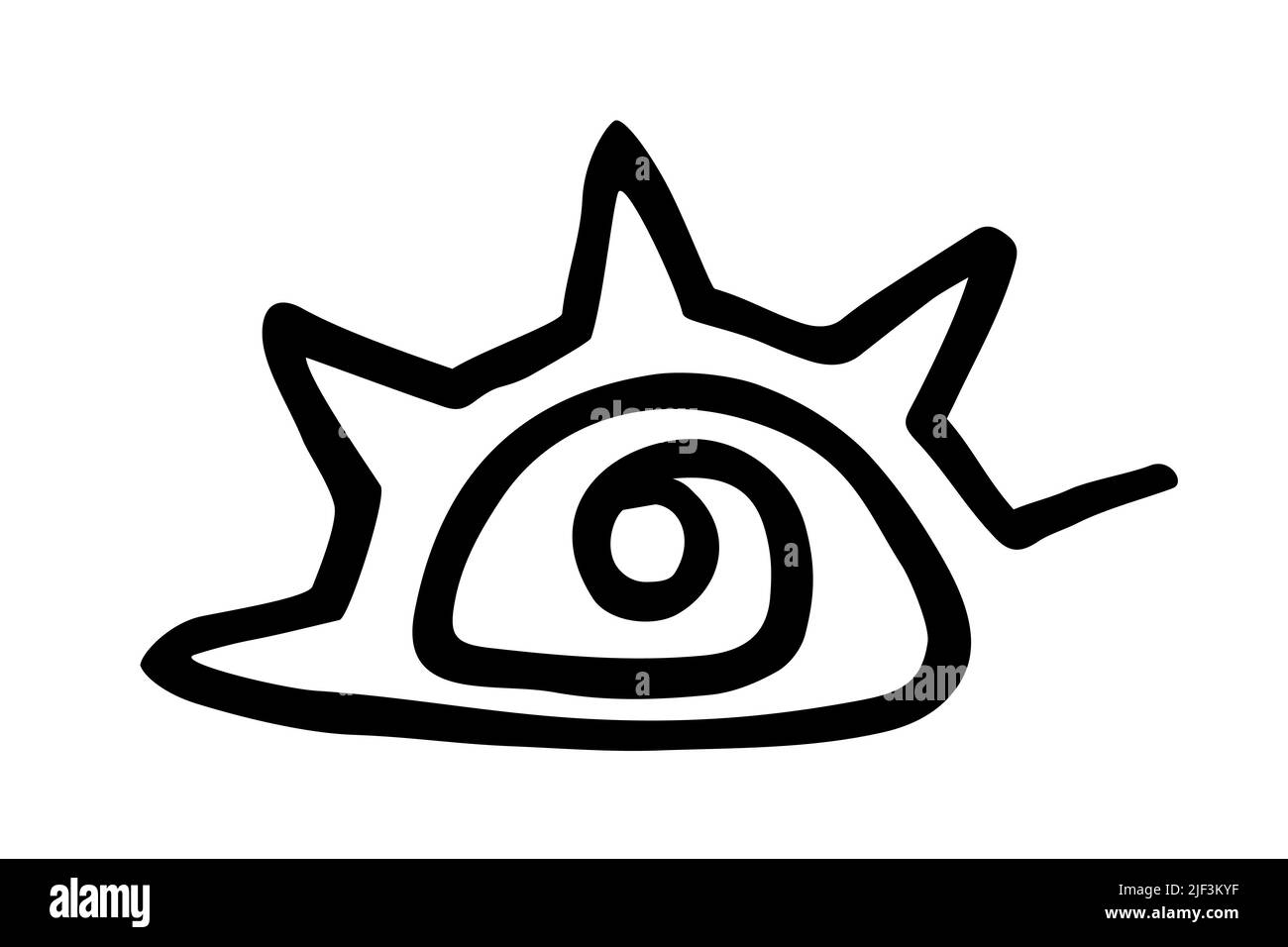 Hand drawn stylized eye design hand painted with ink pen, isolated on ...