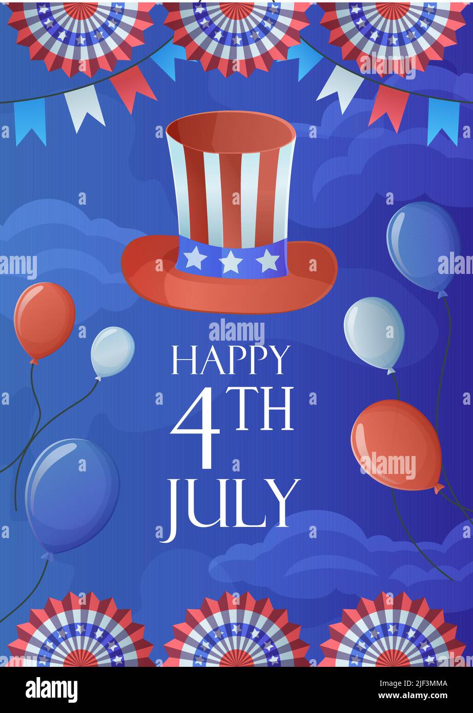 4th July Poster design. Independence Day Celebration template Stock ...