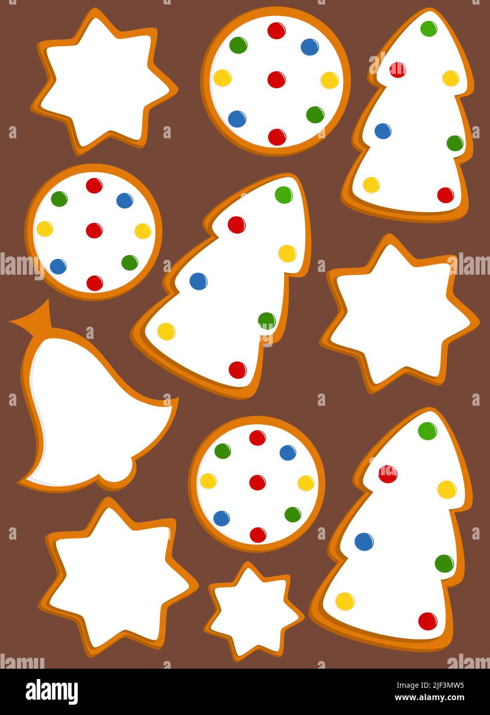 Christmas decorated gingerbread cookies Stock Vector Images - Alamy