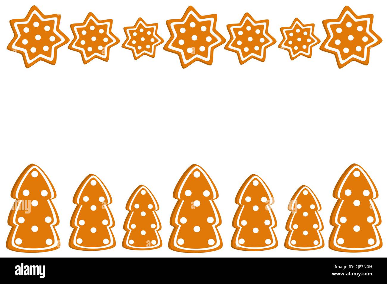 Christmas gingerbread cookies border. Vector illustration Stock Vector ...