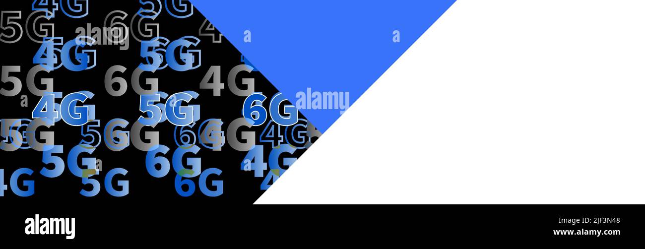 Futuristic innovation banner. Global high-speed data network 4G 5G 6G ...