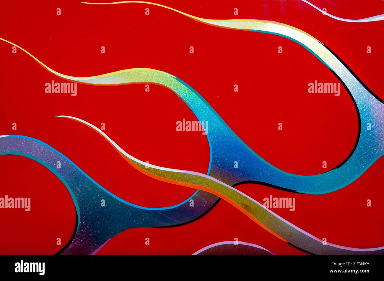 Custom painted flames.Hot Rod Details Stock Photo - Alamy