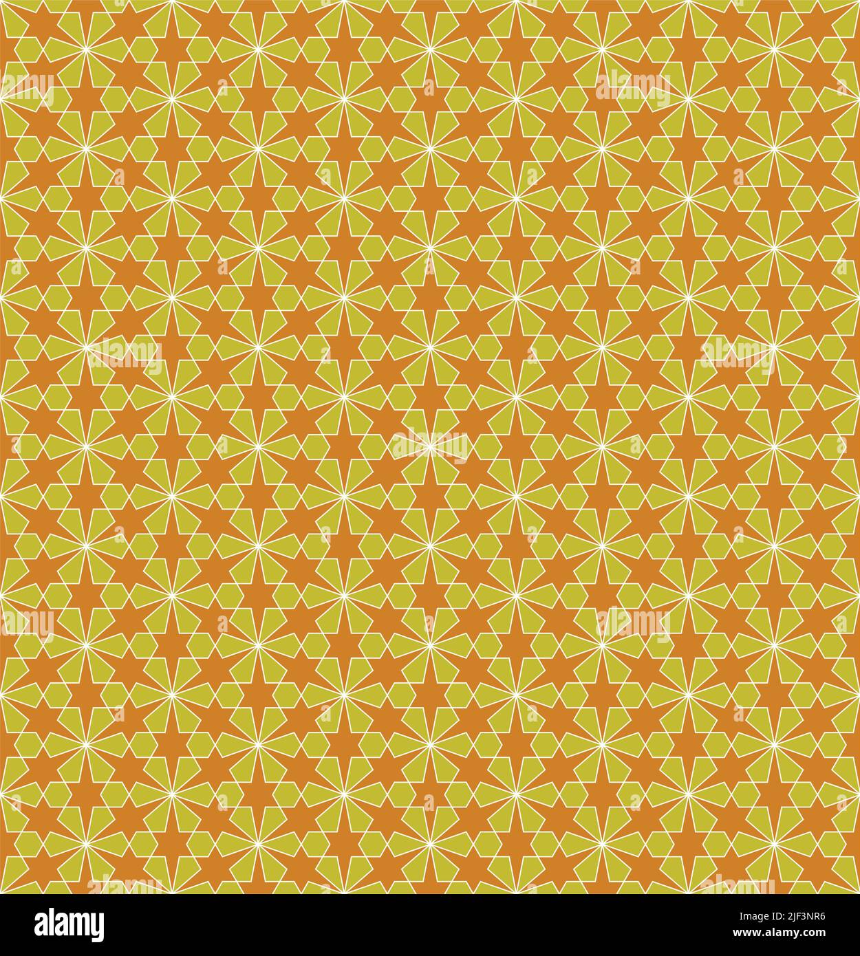 Seamless geometric ornament based on traditional islamic art. Yellow ...
