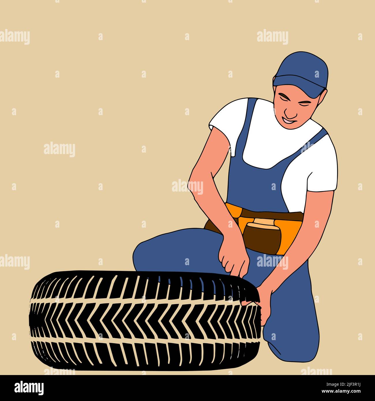 Men in automobile Stock Vector Images - Alamy