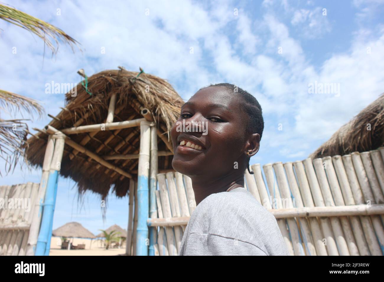 African Woman Model With Natural Hair Cornrows Smiling Stock Photo - Alamy