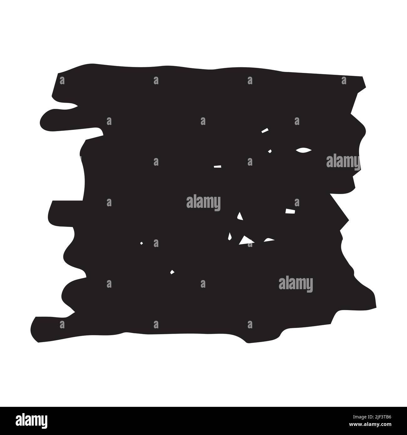Grunge square hand painted with ink paint, isolated on white background ...