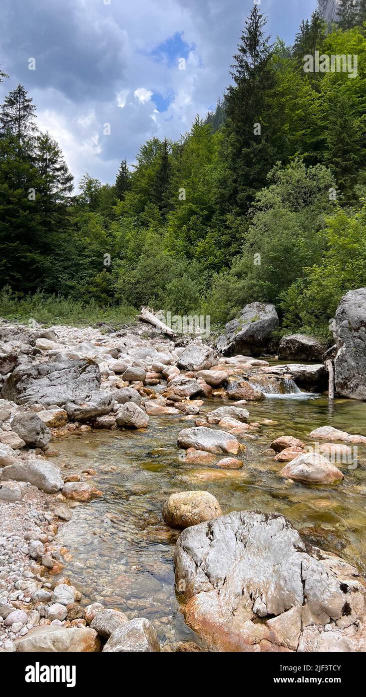 rocky river neaby Hallstatt Austria Stock Photo - Alamy