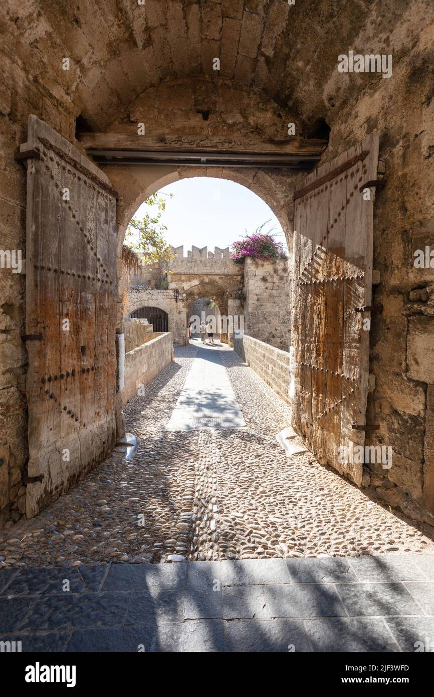 Gate of Amboise in Rhodes fortress, Greece Stock Photo - Alamy