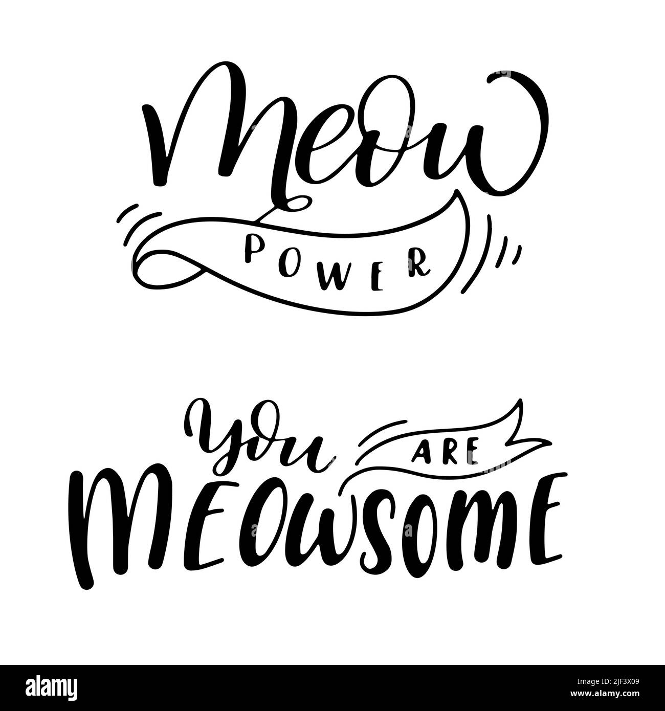 Kitten lettering quote for design. Pet phrase on white isolated ...