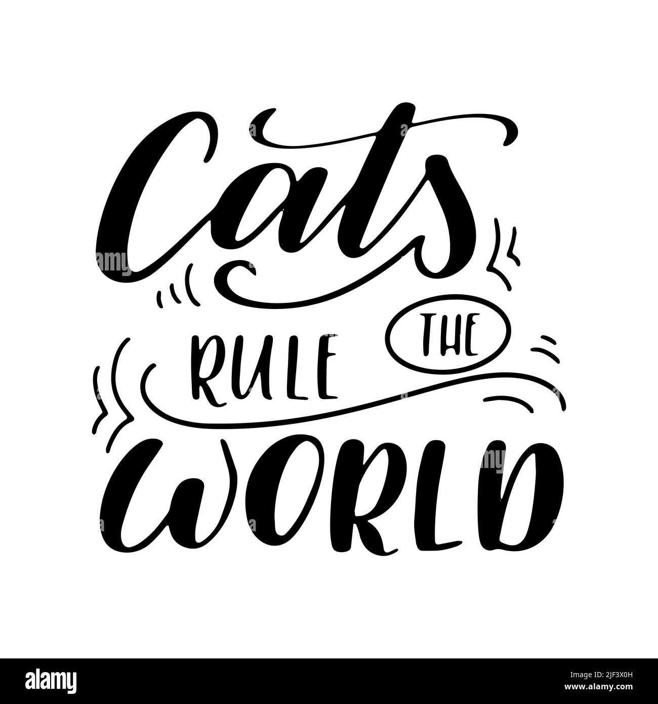 Cat quote in hand drawn style. Inspirational lettering poster. Creative ...
