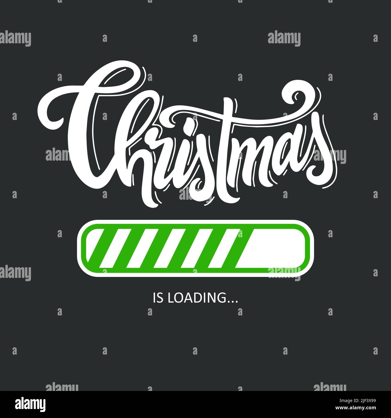 Christmas loading bar. Hand drawn lettering progress border. Vector ...