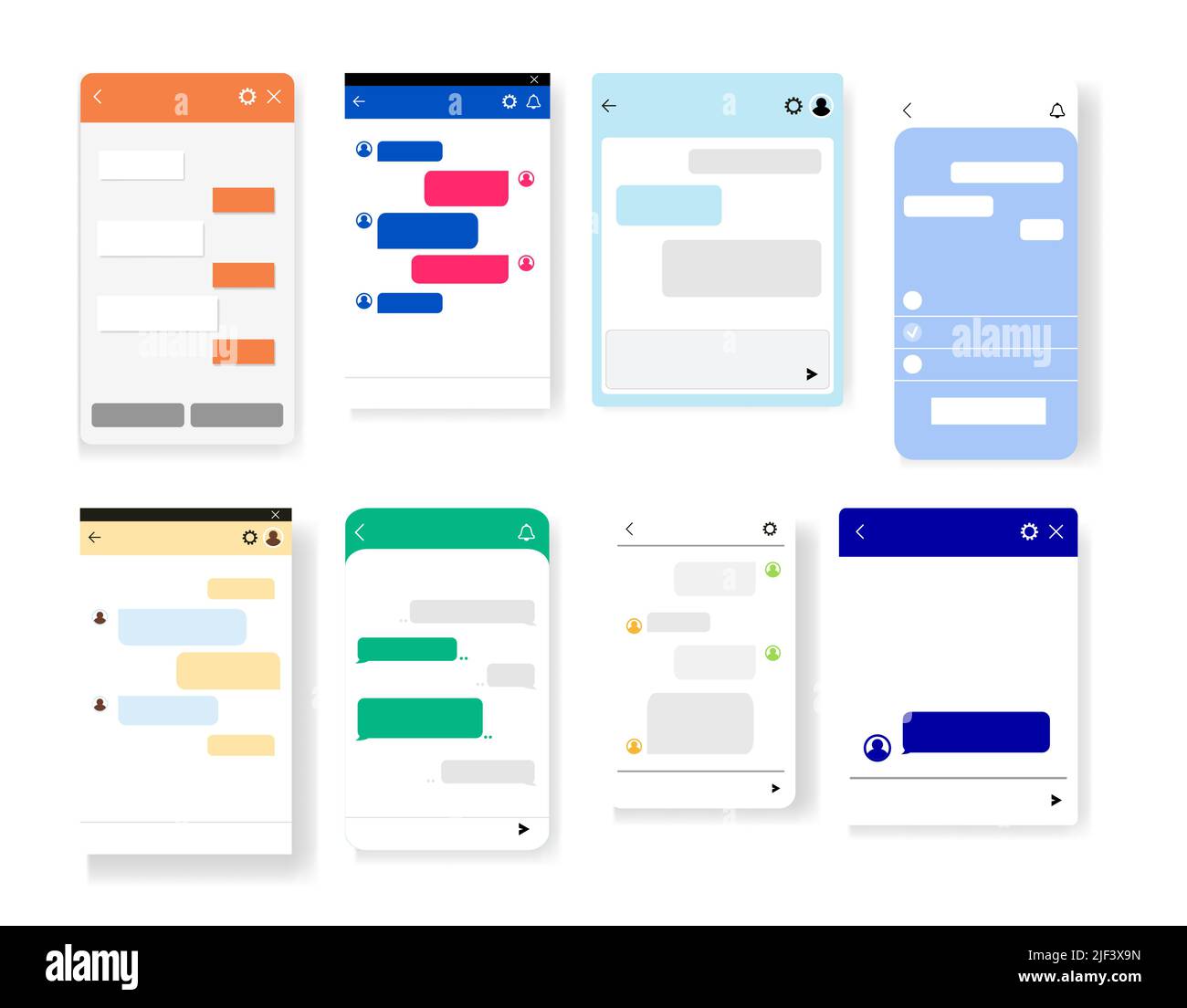 Set Of Chat Bot Dialoges Windows For Website And Mobile App Collection Of Group Text Messaging