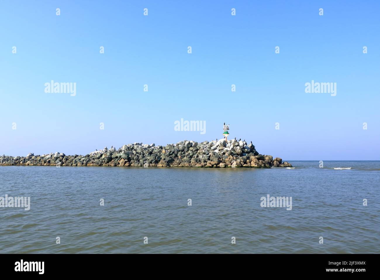 Danube river on Sulina channel, on the way to Danube Delta and Black ...