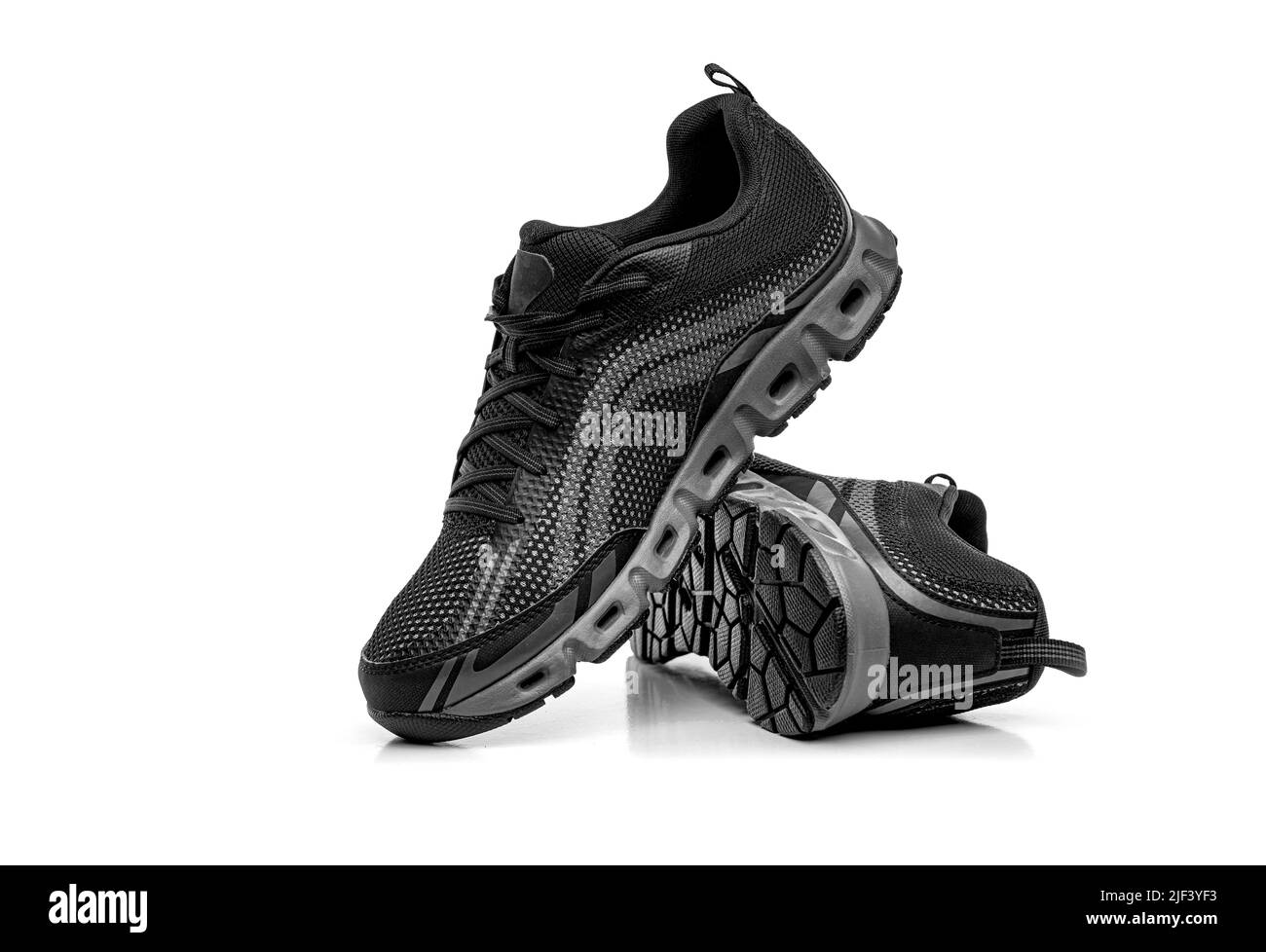 Black sneakers running shoes Stock Photo - Alamy