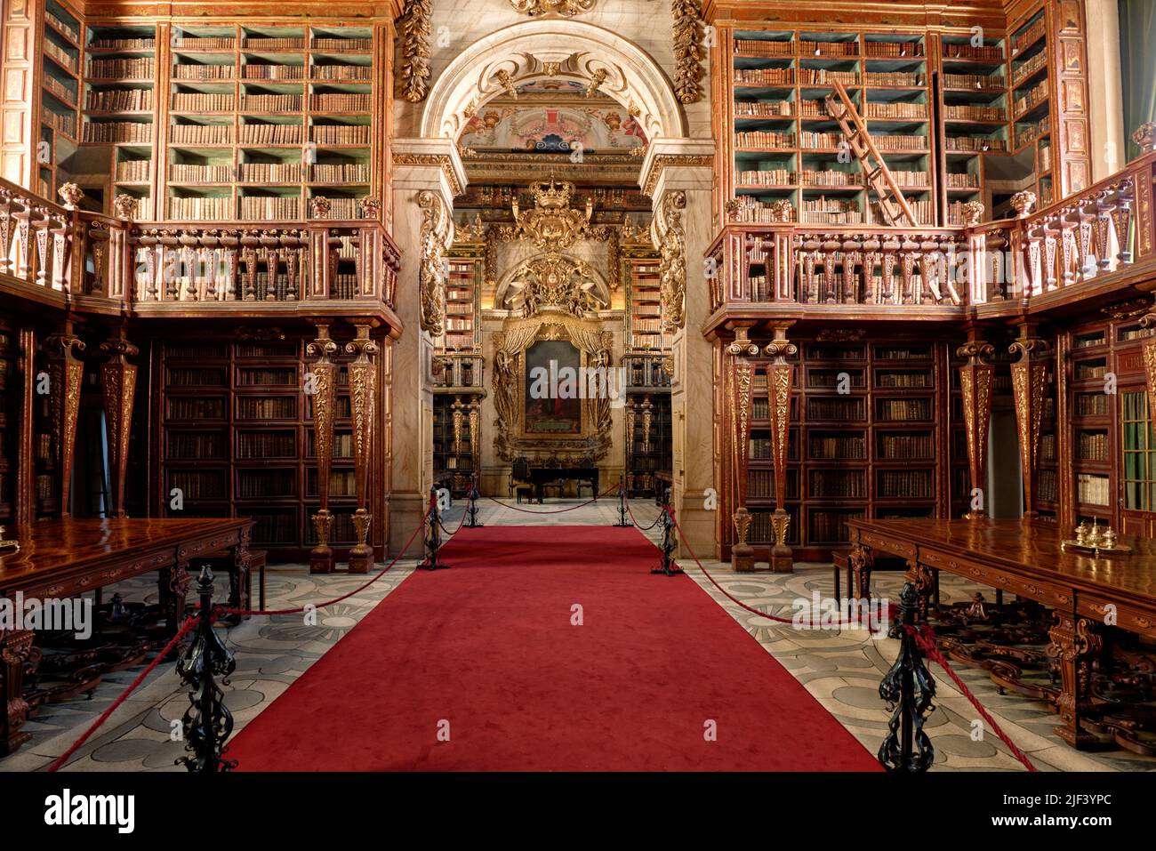 inside the Biblioteca Joanina, Joanine Library in the University of ...