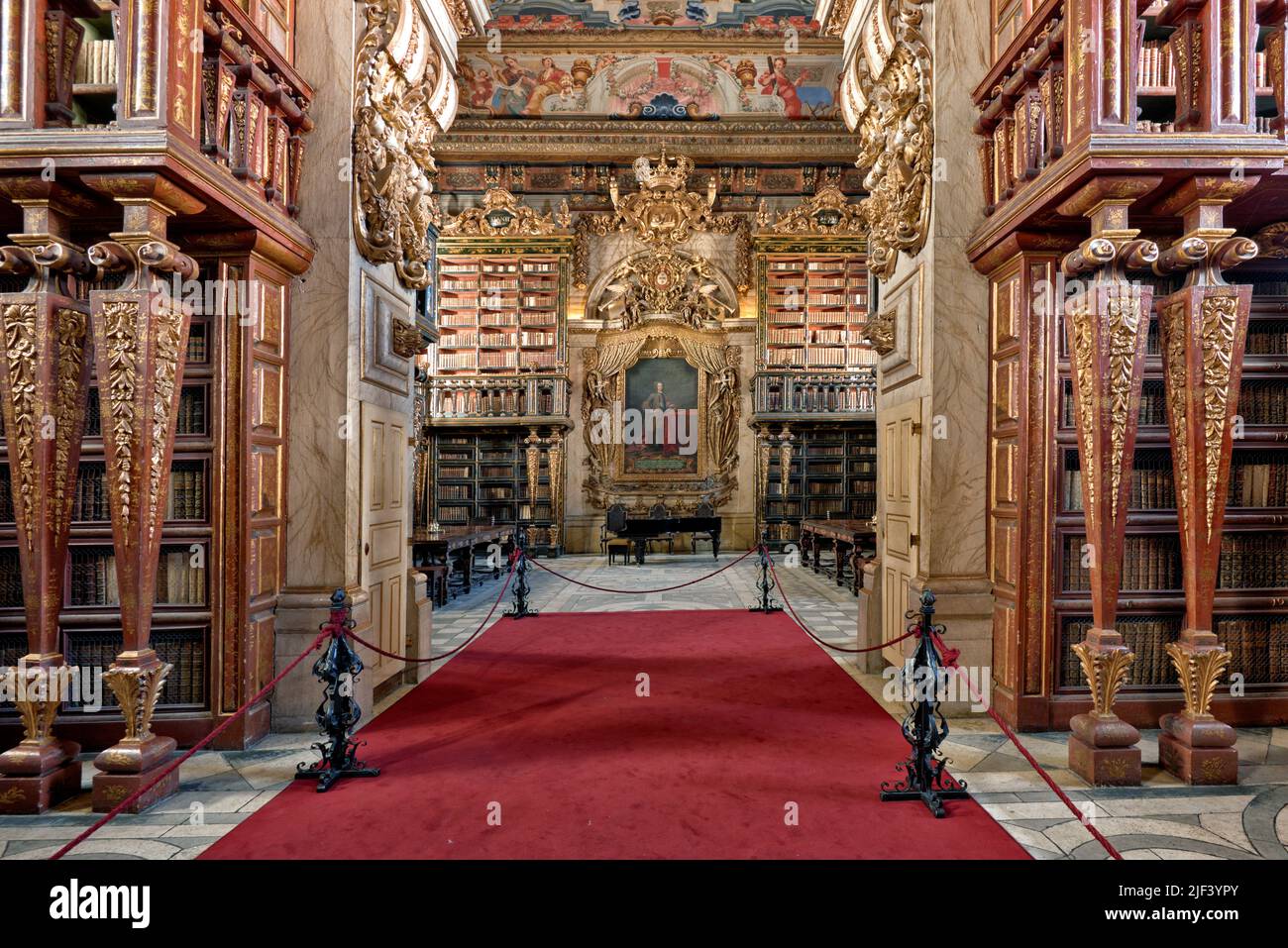 inside the Biblioteca Joanina, Joanine Library in the University of ...