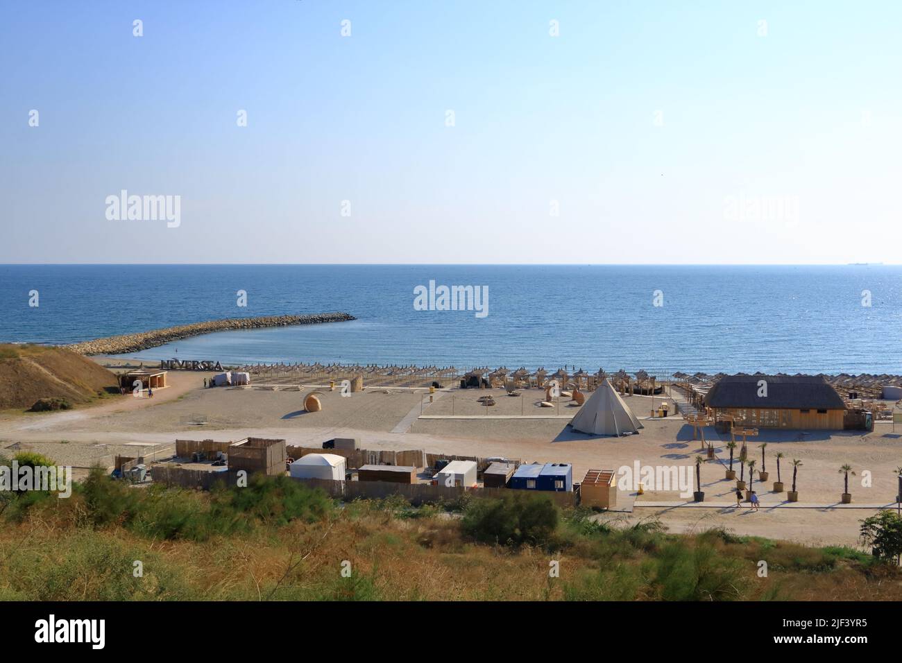 September 15 2021 - Constanta in Romania: Beach Plaja Modern on a sunny ...