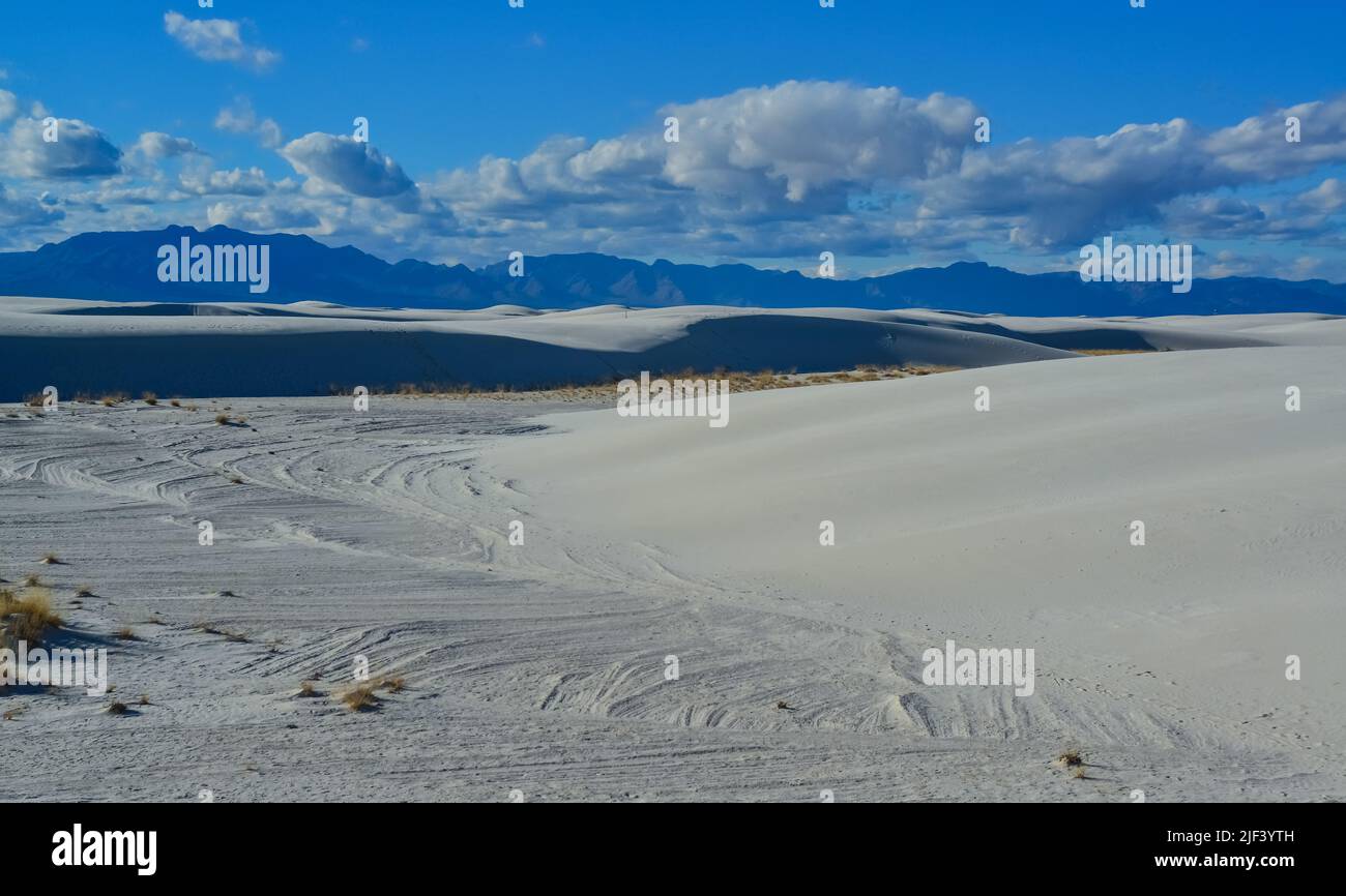 Desert landscape of gypsum dunes in White Sands National Monument in ...