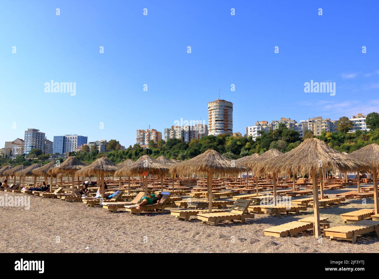 September 15 2021 - Constanta in Romania: Beach Plaja Modern on a sunny ...