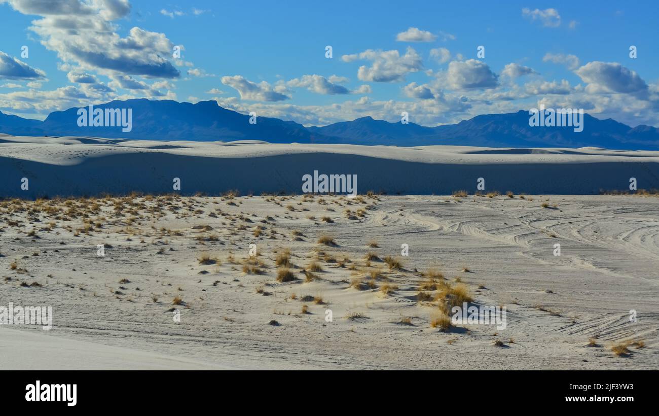 Desert landscape of gypsum dunes in White Sands National Monument in ...