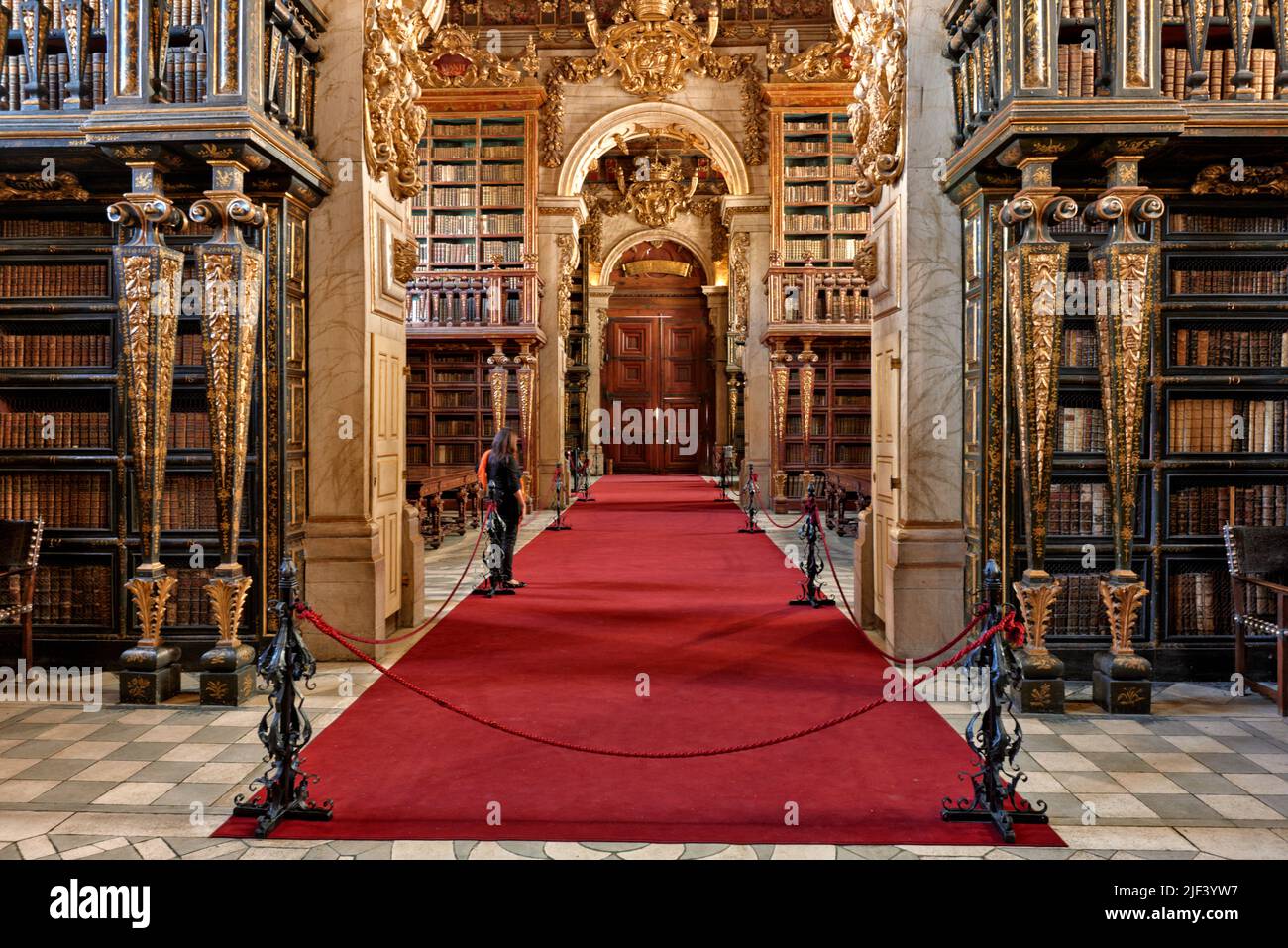 inside the Biblioteca Joanina, Joanine Library in the University of ...