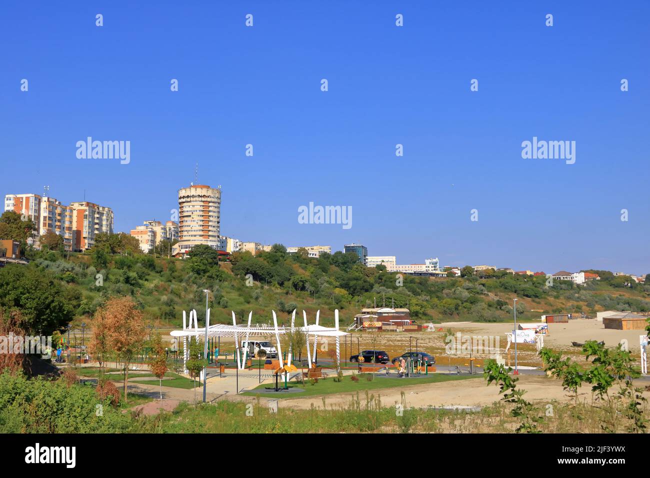September 15 2021 - Constanta in Romania: Beach Plaja Modern on a sunny ...