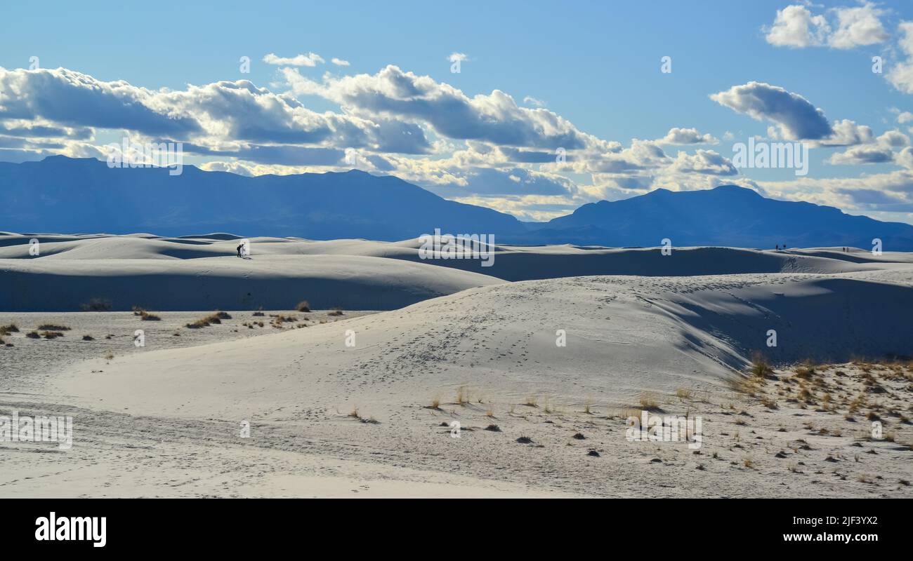 Desert landscape of gypsum dunes in White Sands National Monument in ...