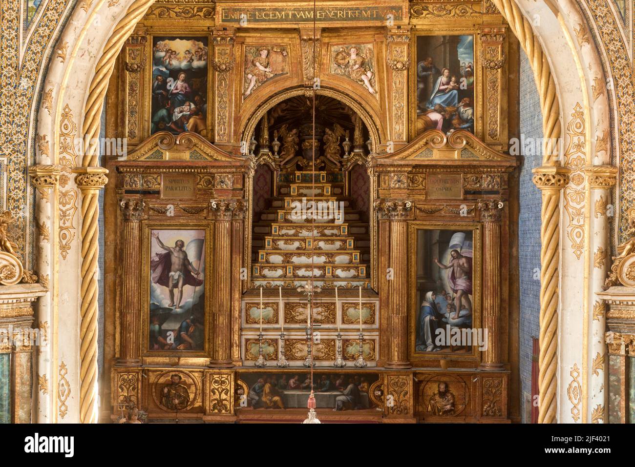 inside Saint Michael Chapel in the University of Coimbra, Portugal ...
