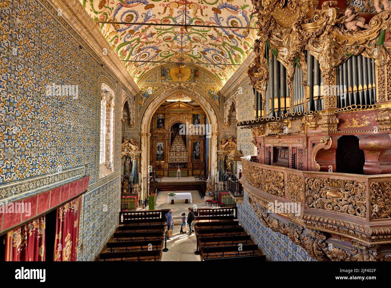 inside Saint Michael Chapel in the University of Coimbra, Portugal ...
