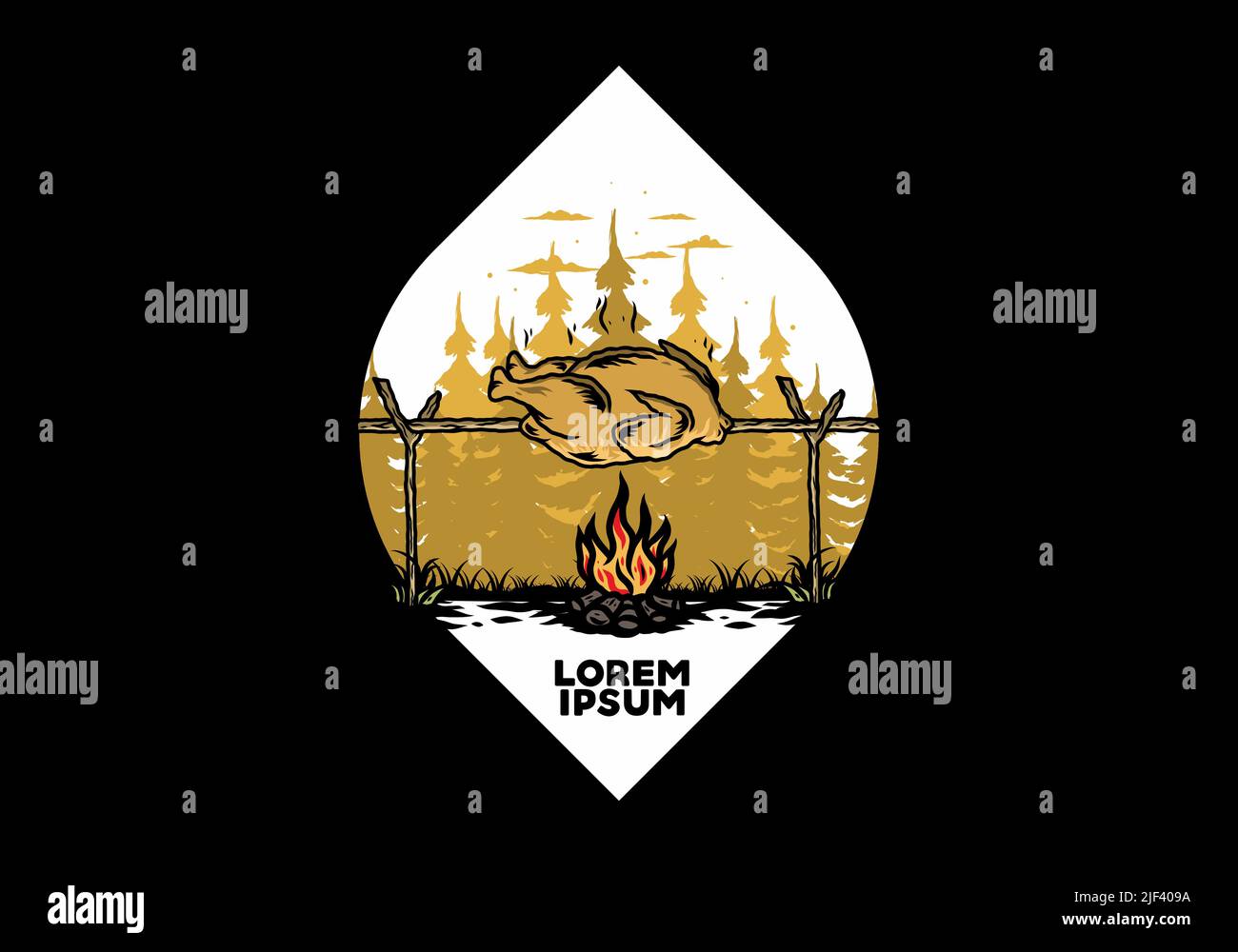 Roast over fire Stock Vector Images - Alamy