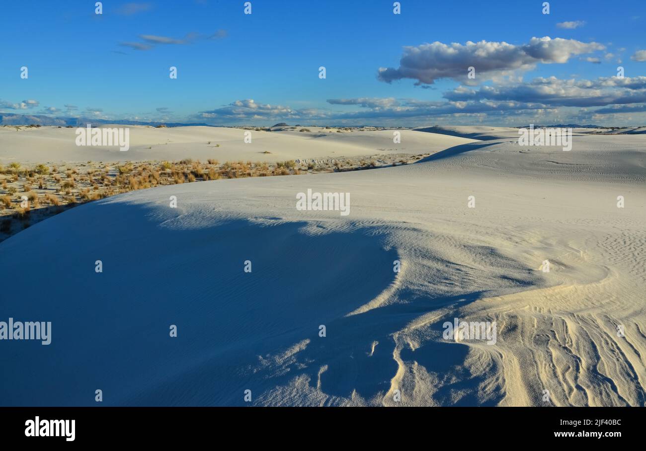 Gypsum sand dunes, White Sands National Monument, New Mexico, USA Stock ...
