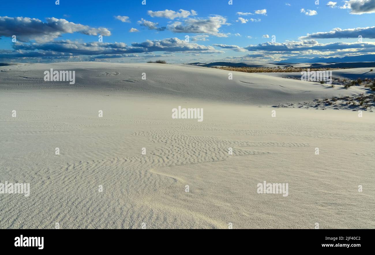 Gypsum sand dunes, White Sands National Monument, New Mexico, USA Stock ...