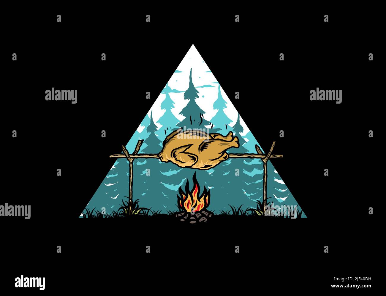 Roast over fire Stock Vector Images - Alamy