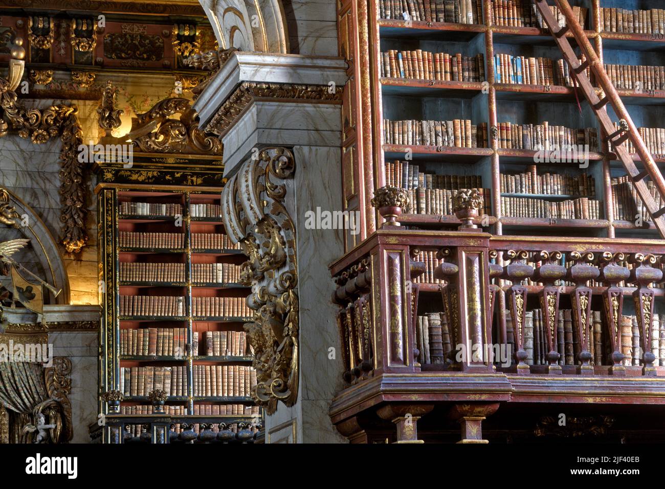 precious old book in the library of the university of Coimbra, Portugal ...