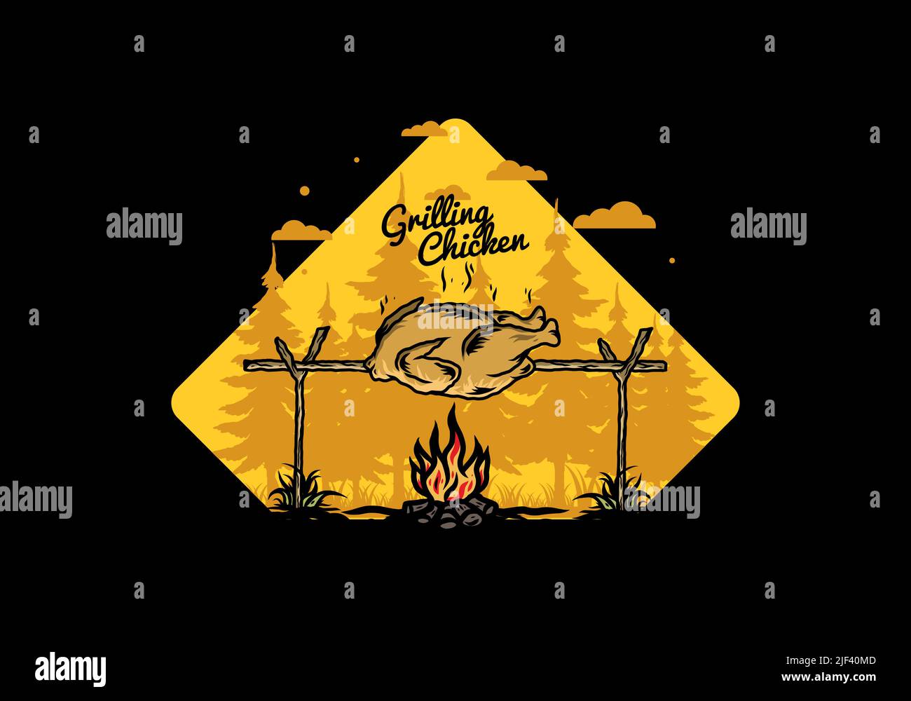 Over a campfire Stock Vector Images - Alamy