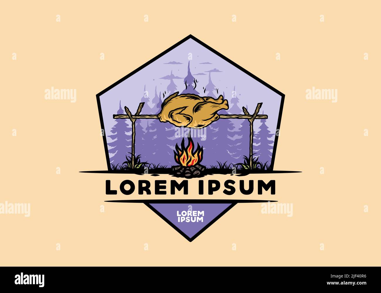 Roast over fire Stock Vector Images - Alamy