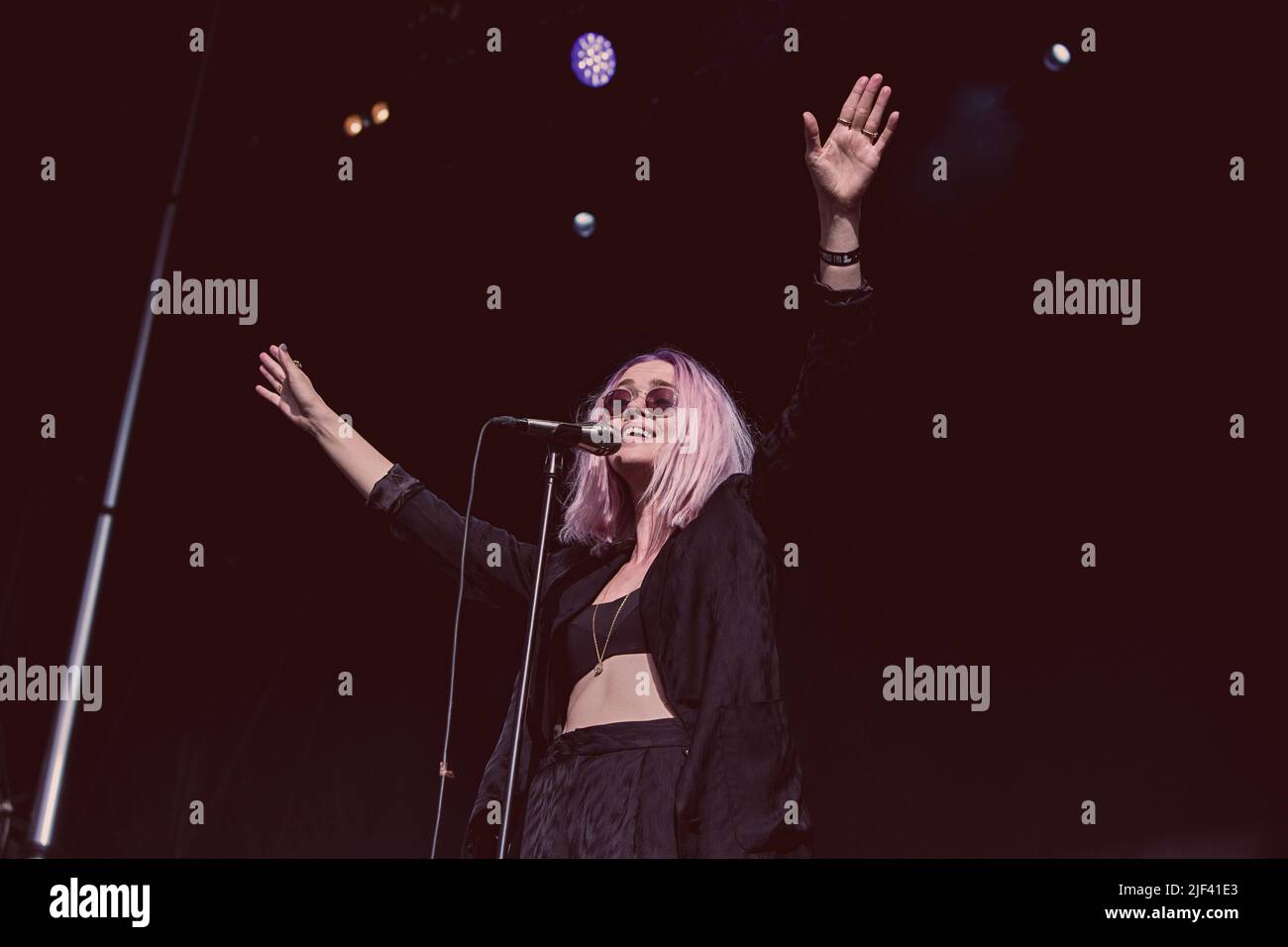 Ana Diaz performs live on stage at Popaganda Festival in Stockholm ...
