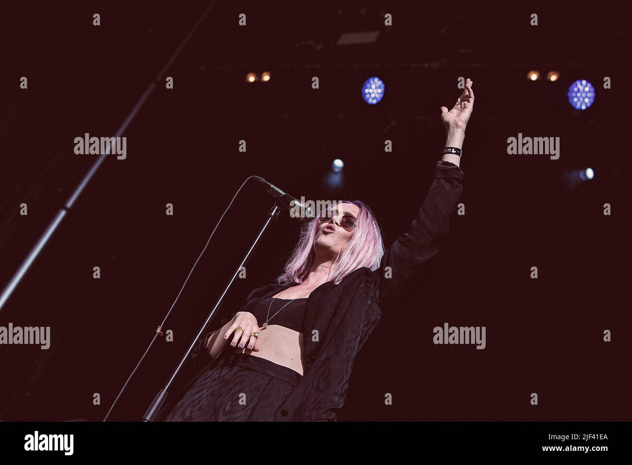 Ana Diaz performs live on stage at Popaganda Festival in Stockholm ...