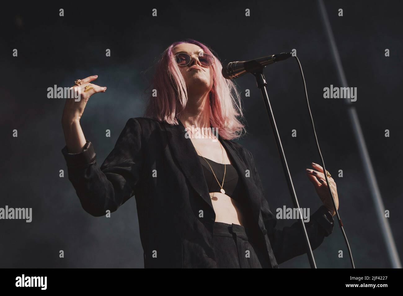 Ana Diaz performs live on stage at Popaganda Festival in Stockholm ...