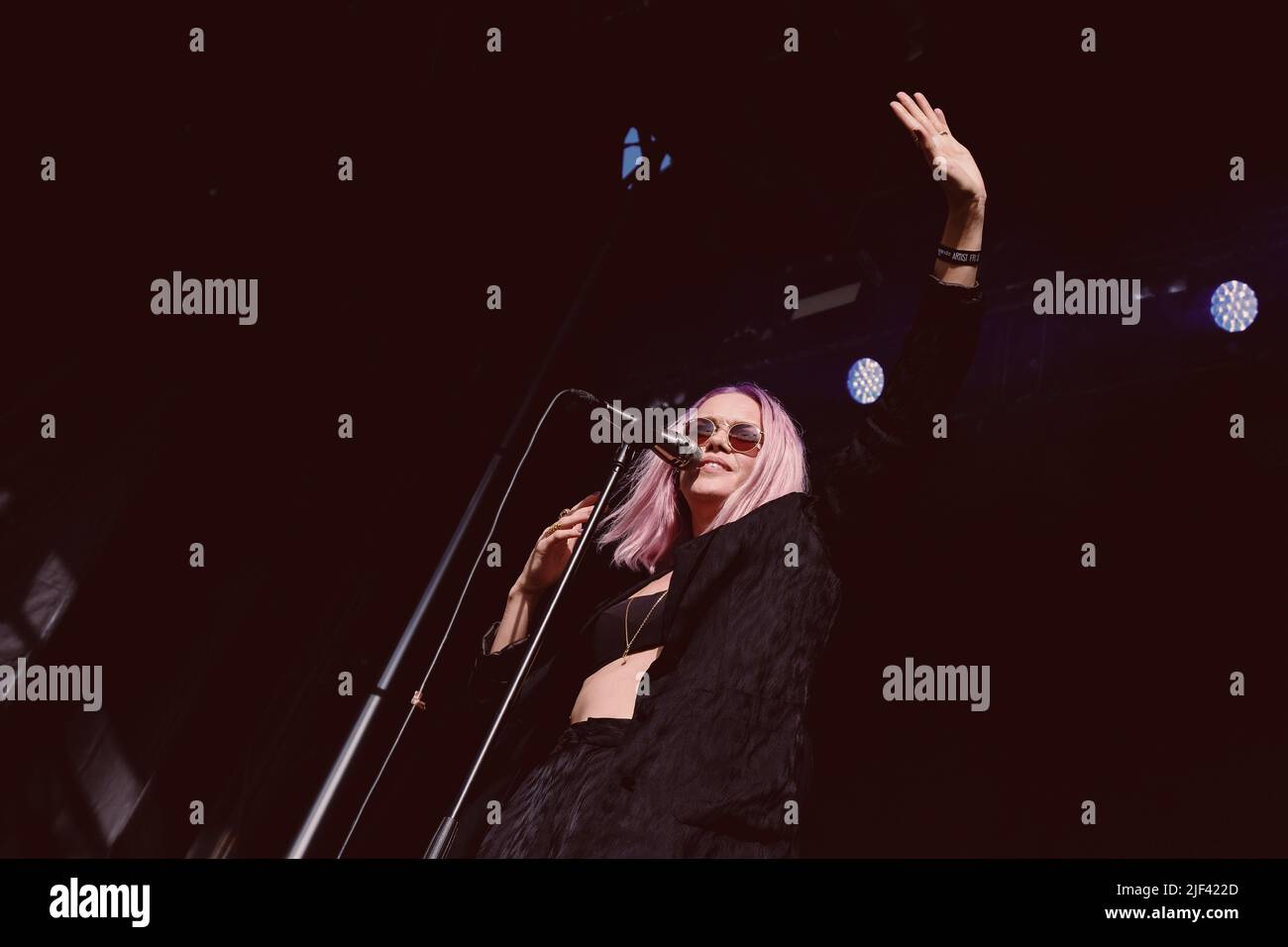 Ana Diaz performs live on stage at Popaganda Festival in Stockholm ...